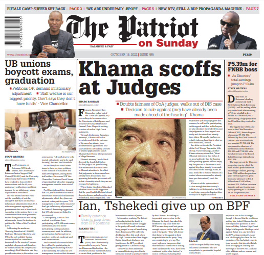 The Patriot on Sunday - Botswana Sunday Newspaper